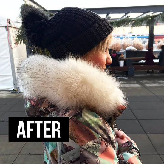 White Faux Arctic Fox Ruff – Namakan Goods