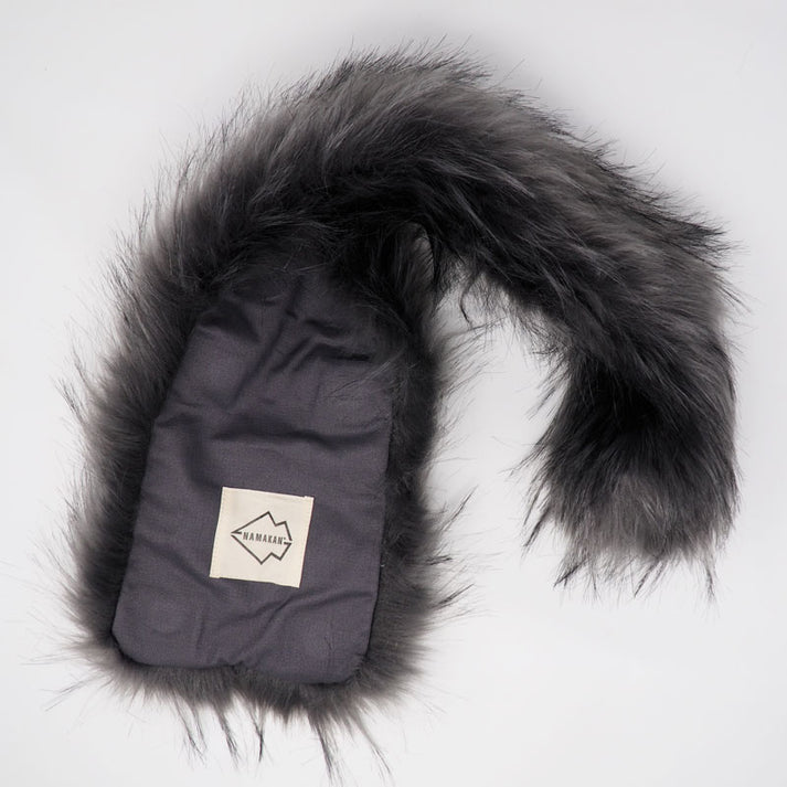 Gray Faux Fur Ruff - Trim that attaches to any hood with magnets ...