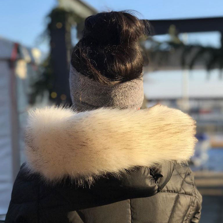 White Faux Arctic Fox Ruff – Namakan Goods